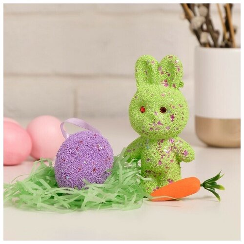 Набор декора Кролик, морковка, яйцо. (6 12см)