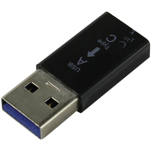 Адаптер переходник USB Type C (вход) - USB 3.0 (выход), черный, KS-is