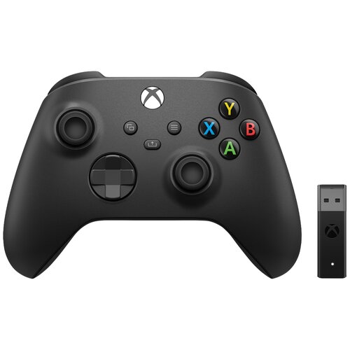 Комплект Microsoft Xbox One and Series S/X Controller + беспроводной адаптер для PC, черный, 1 шт.