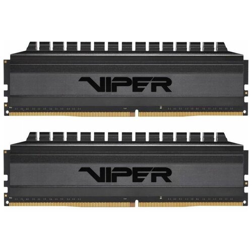 Оперативная память для компьютера 32Gb (2x16Gb) PC4-25600 3200MHz DDR4 DIMM CL16 Patriot Viper 4 Blackout PVB432G320C6K