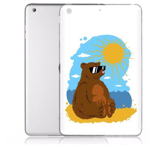 Чехол задняя-панель-накладка-бампер MyPads медведь на чиле для Apple iPad Air (2013)-A1474/A1475/A1476 противоударный