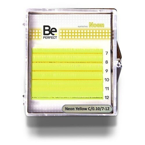 Be Perfect Цветные ресницы Be Perfect Neon Yellow MIX 6 линий (0.07/C/7-12 мм)