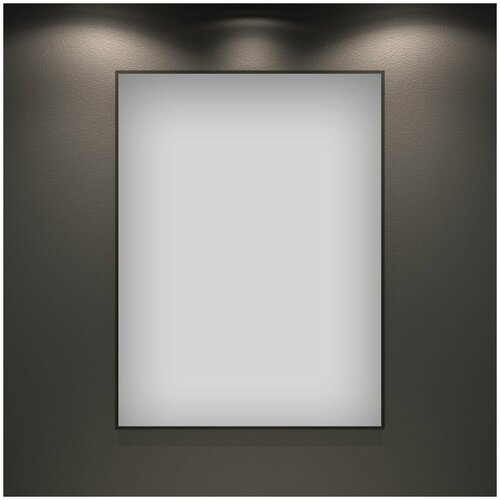 Настенное зеркало в ванную Wellsee 7 Rays' Spectrum 172200540 : влагостойкое прямоугольное зеркало 50х70 см с черным матовым контуром