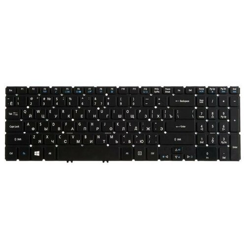 Клавиатура ZeepDeep для ноутбука Acer для Aspire V5-552, V5-552P, Z5WAL, V5WE2, PB71E05 с подсветкой, черная без рамки, гор. Enter