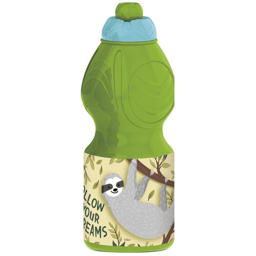 Бутылка пластиковая (спортивная, фигурная, 400 мл). Ленивец