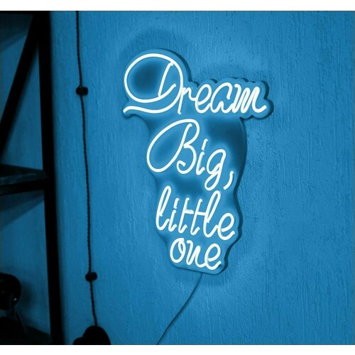 Неоновая надпись Dream Big little one, 40х40 см