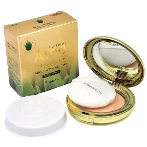 Enough Пудра компактная Coenzyme Q10 Aloe Silky Sun Two Way Cake 21 13 г