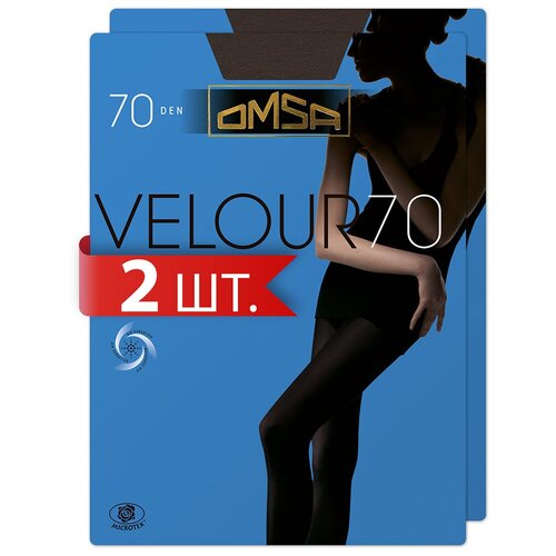 Колготки  Omsa Velour, 70 den, 2 шт., коричневый