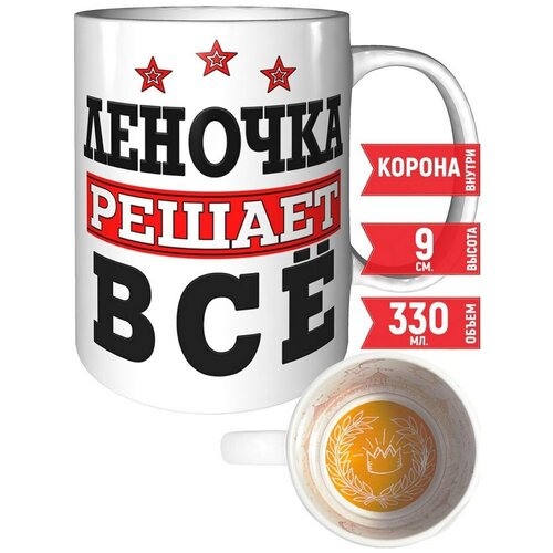 Кружка Леночка решает всё - с пожеланиями на день рождения.