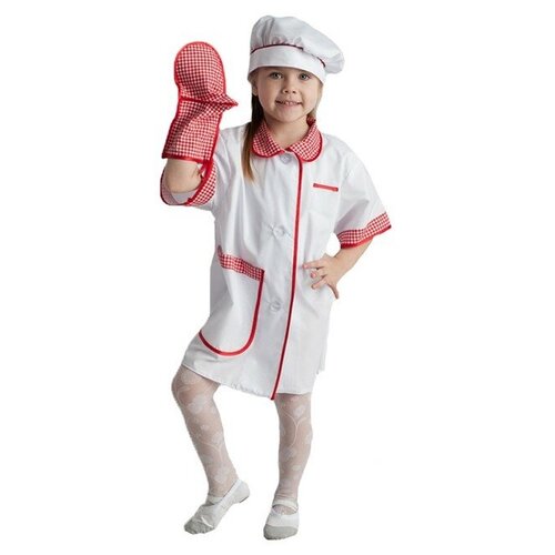 Детский костюм для сюжетно-ролевых игр «Повар» (халат, колпак, прихватка)
