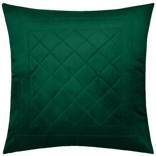 Подушка декоративная со съемным чехлом - наволочкой на молнии "Бархат АртДеко Изумруд", 45 х 45 см, темно-зеленый