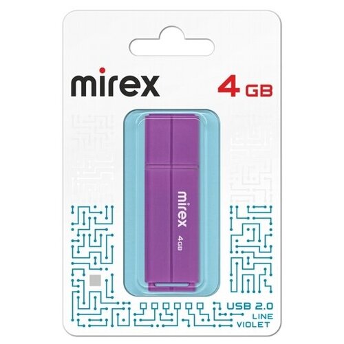 Флешка Mirex Line Violet 4 Гб usb 2.0 Flash Drive - светло-фиолетовый