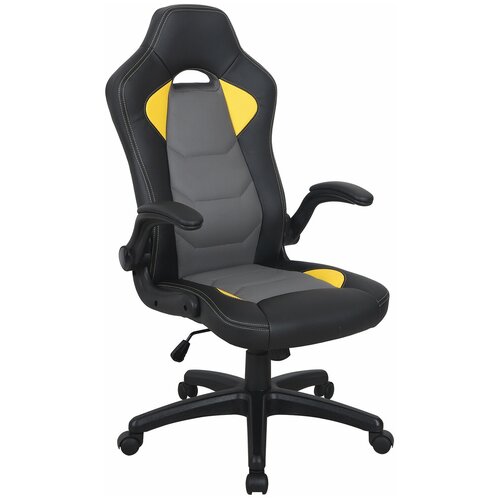 Кресло компьютерное BRABIX "Skill GM-005" экокожа черное/желтое