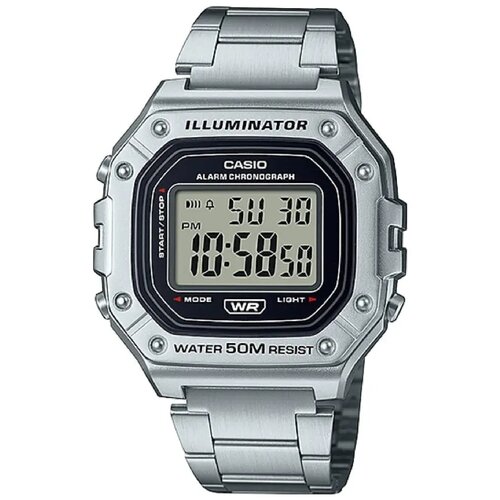 Наручные часы CASIO Collection W-218HD-1A, черный, серебряный