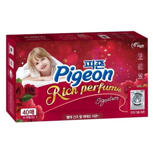 Кондиционер для белья 40 листов PIGEON Rich Perfume Signature Dryer Sheet La Fiesta, 40шт.