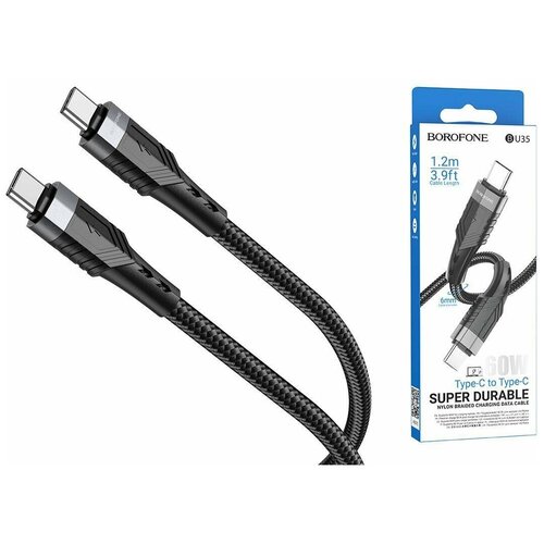 Кабель USB Type-C - USB Type-C BOROFONE BU35, PD60W черный 1м