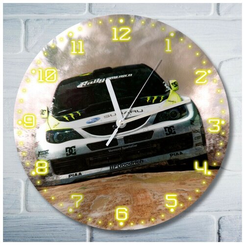 Настенные декоративные часы УФ с рисунком, диаметр 28см игры Colin McRae Dirt 2 (машины, авто, PS, Xbox, PC, Switch) 5146