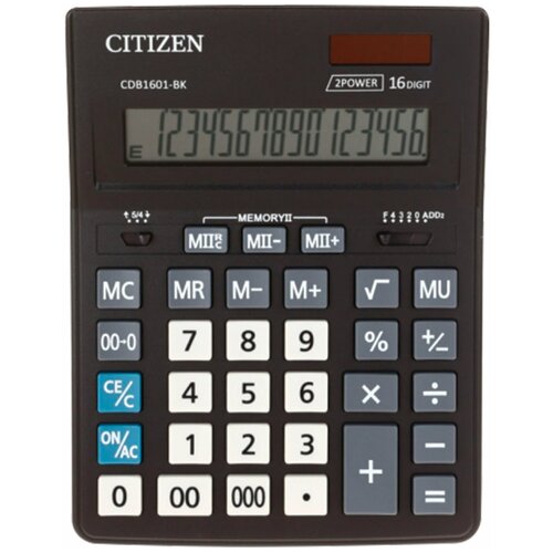 Калькулятор настольный полноразмерный Citizen BusinessLine CDB1601-BK 16-разрядный черный 1 шт.