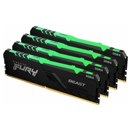 Модуль памяти DDR4 32GB (4*8GB) Kingston FURY KF436C17BBAK4/32 Beast RGB 3600MHz CL17 1RX8 радиатор 1.35V 288-pin 8Gbit