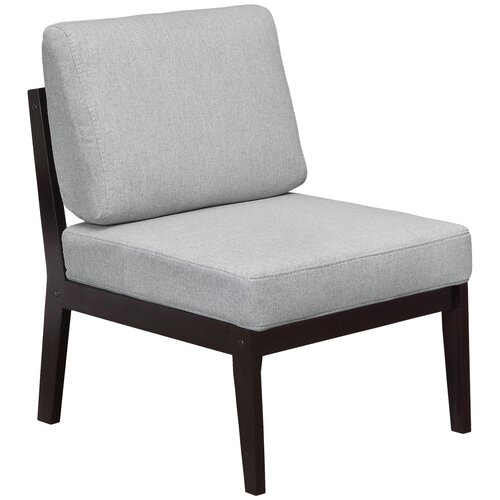 Кресло Массив мягкое ткань серый, каркас венге