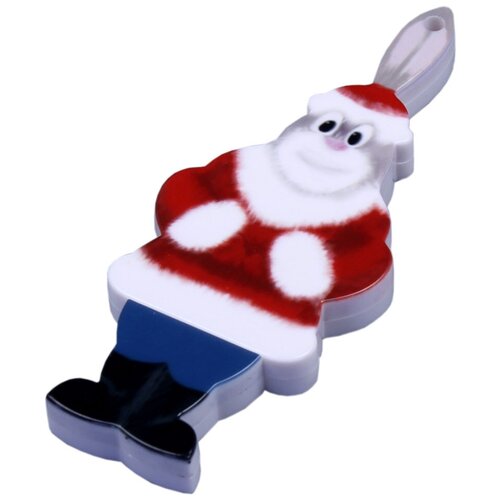 Новогодняя флешка Заяц дед мороз символ 2023 года Rabbit Santa (64 Гб / GB USB 3.0 Белый/White New Year Rabbit)