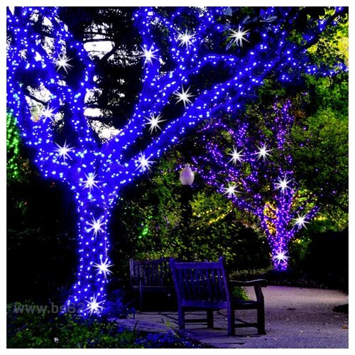 BEAUTY LED Гирлянды на дерево Клип Лайт Quality Light 60 м, 600 синих LED ламп, с мерцанием, прозрачный ПВХ, IP44 *