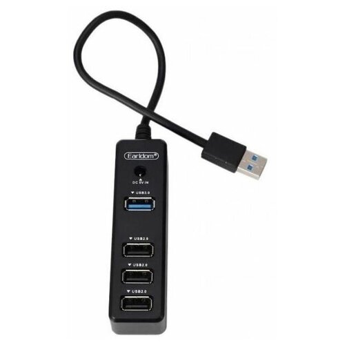 Хаб USB 3.0 1 порт / USB 2.0 3 порта Earldom ET-HUB07 черный