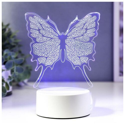 Светильник "Бабочка" LED RGB от сети 9,5х13х17 см