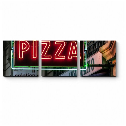 Модульная картина Парижская пиццерия 110x37