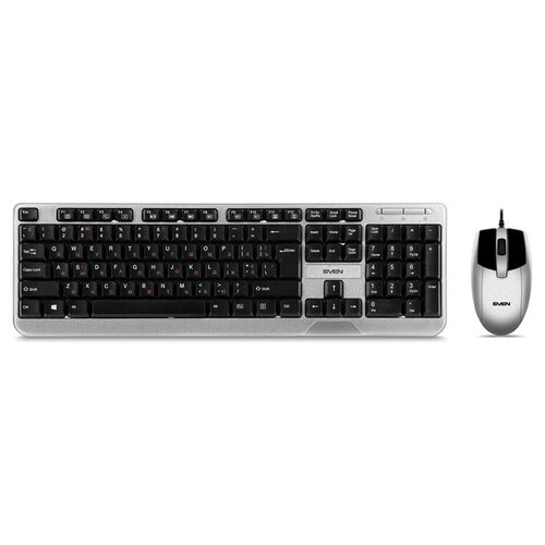 Комплект клавиатура и мышь Sven KB-S330C (серебристый)