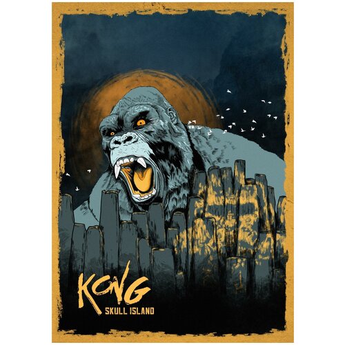 Постер / Плакат / Картина Конг: Остров черепа - Во тьме 40х50 см в подарочном тубусе