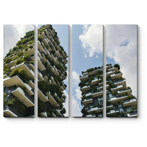 Модульная картина Вертикальный лес на миланских домах110x83