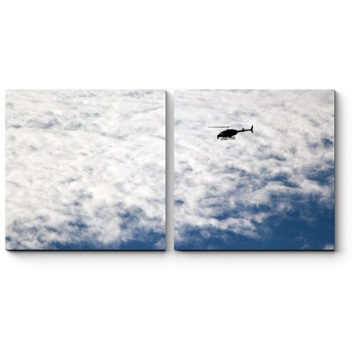 Модульная картина Летящий в облаках 170x85