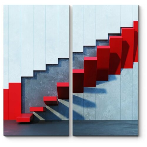 Модульная картина Красная лестница90x90