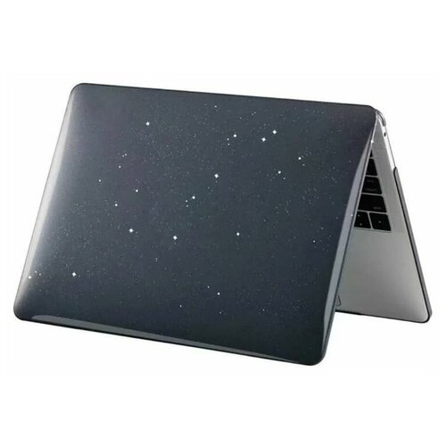 Чехол для ноутбука Apple Macbook Pro 14 дюймов M1 2021 A2442 черный прозрачный с блестками