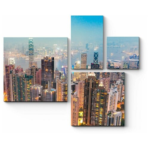 Модульная картина Панорама Гонконга 132x110