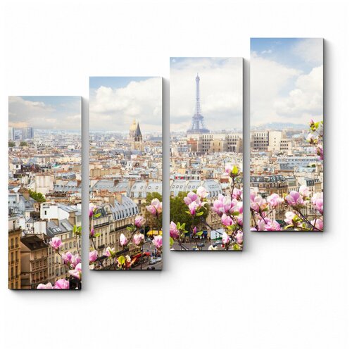 Модульная картина Весна в Париже 120x104