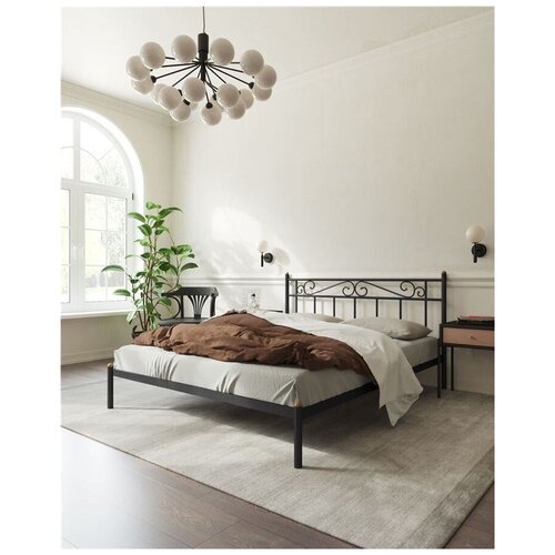 Кровать "Франческа" без изножья (120х200/ноги металл/цвет Черный)