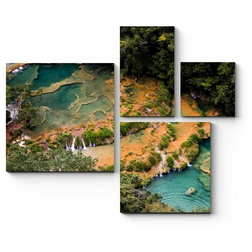 Модульная картина Кристально чистая река в Гватемале132x110