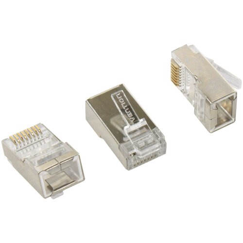 Vention Коннектор RJ45 штекер 8P8C cat.6а, соединитель экранированный, 10 шт. для ftp кабеля, арт. IDFR0-10