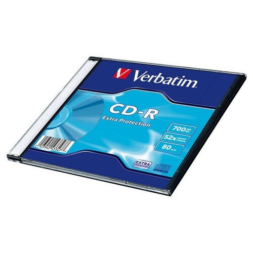 Носители информации CD-R, 52x, Verbatim Extra Protection, Slim/1, 43347