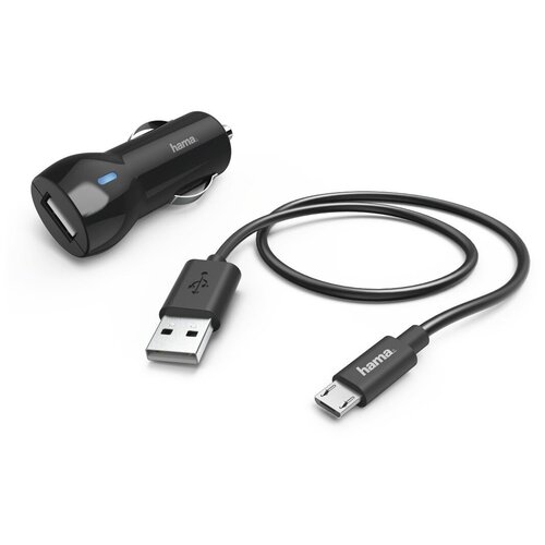 Комплект зар. устр. Hama H-183246 2.4A универсальное кабель microUSB черный 00183246