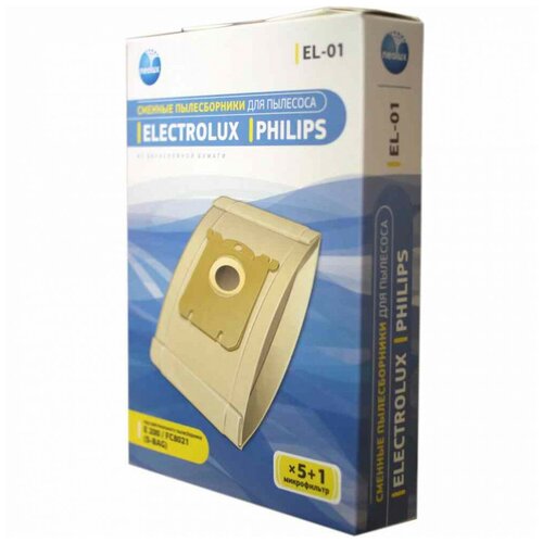 Комплект мешков EL-01 к пылесосам Electrolux Philips, с одним микрофильтром v1032