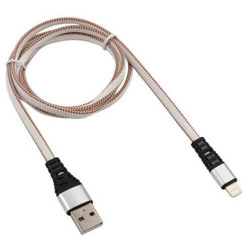 Кабель USB 2.0 Тип A - Lightning Rexant 18-7056 USB-Lightning 2.4 A, белая нейлоновая оплетка 1.0m