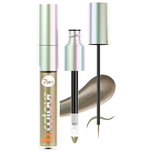 7DAYS Тени для век жидкие B.Colour Metallic Liquid Eyeshadow 2-in-1, 3.3 мл