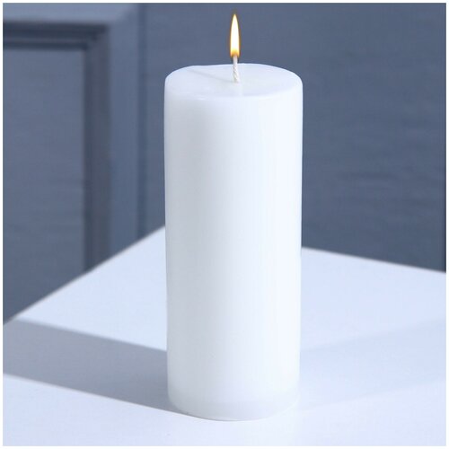 Свеча интерьерная "Столбик", белая, 9 х 3.5 см/ классическая/ свеча для дома