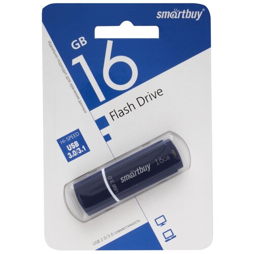 SMARTBUY Флеш-диск 16 gb smartbuy crown usb 3.0, синий, sb16gbcrw-bl