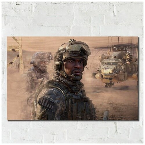 Картина интерьерная на дереве игра Call Of Duty 4 Modern Warfare - 12160