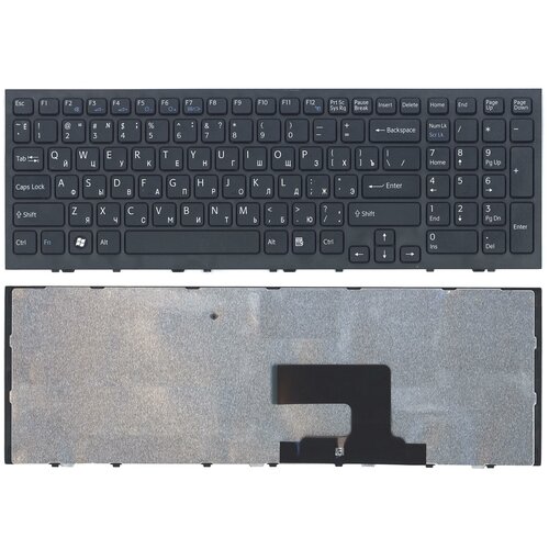 Клавиатура для ноутбука Sony Vaio VPC-EE VPCEE черная с черной рамкой