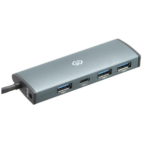 Разветвитель USB-C Digma HUB-3U3.0С-UC-G 4 порта, серый